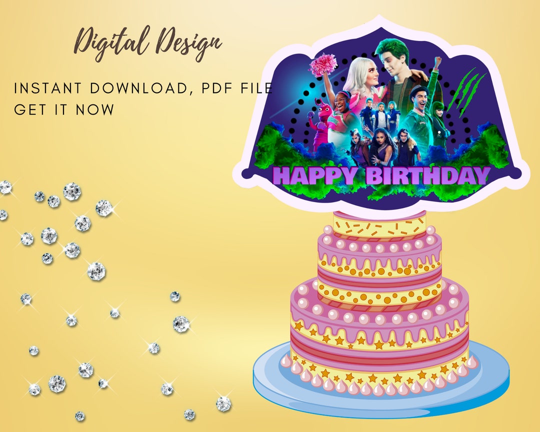 ZOMBIES 3 Werewolves Digital Printable Cake Topper Design Birthday ...