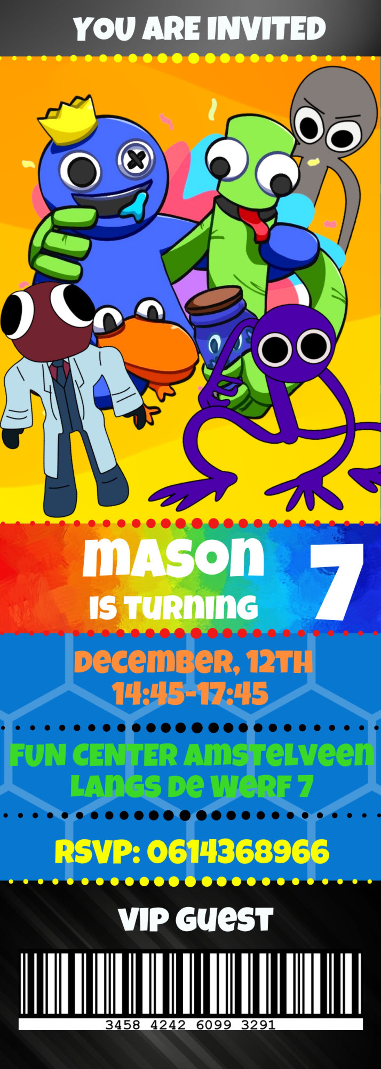 RAINBOW FRIENDS Ticket Invitation Digital Printable 1st - Etsy