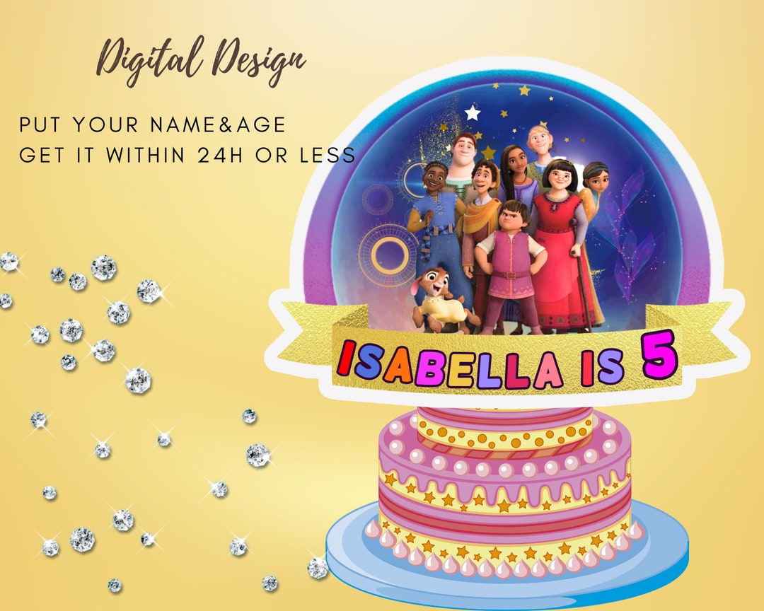 WSH ASHA Digital Printable Cake Topper Design Birthday Supplies Wish ...