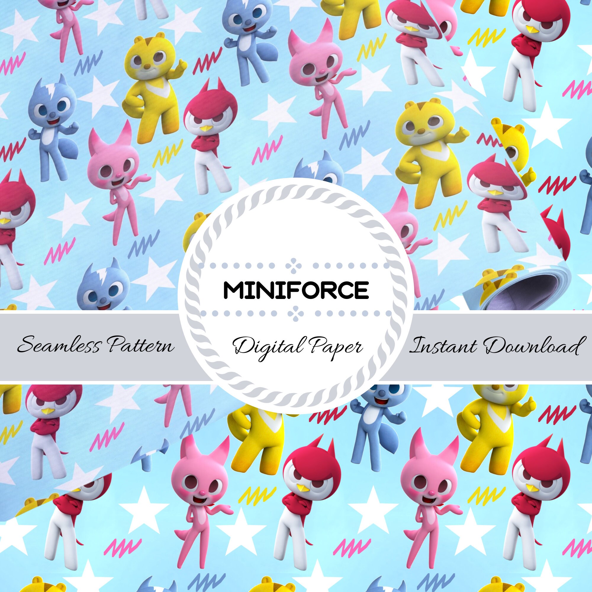 MINIFORCE Digital Seamless Pattern Printable Fabric Birthday - Etsy