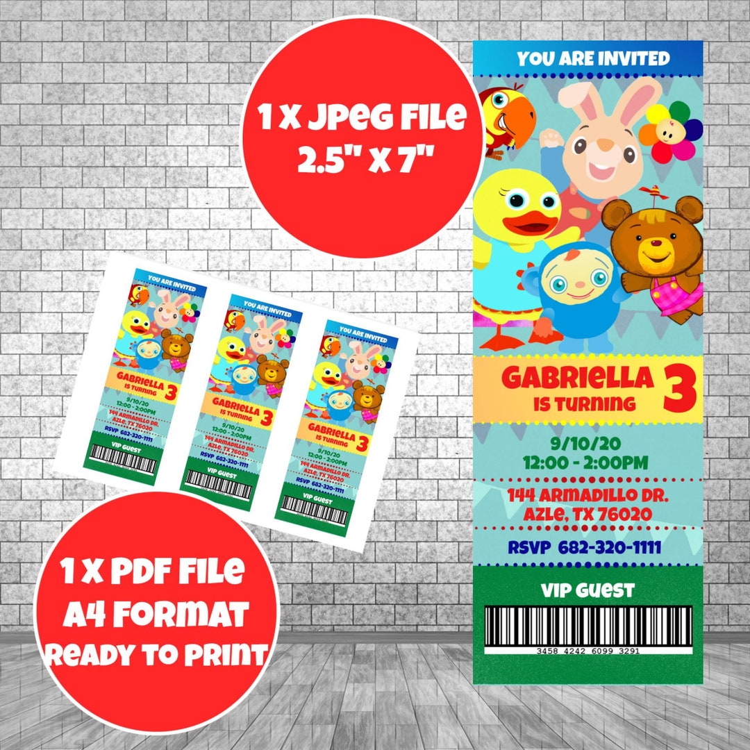 BABY FIRST TV Ticket Invitation Digital Printable 1st Birthday Party ...