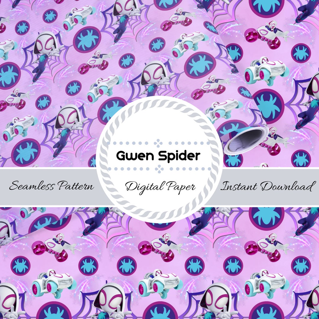 GHOST SPIDER GWEN Digital Seamless Pattern Printable Fabric Birthday ...