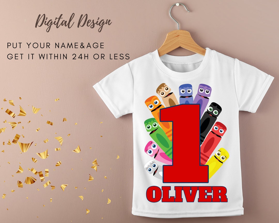 COLOR CREW Digital Printable T-shirt Design 1st Birthday Party T-shirt ...