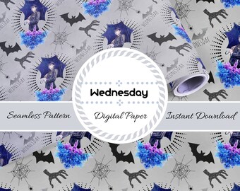 Wednesday Addams Seamless Pattern - Etsy