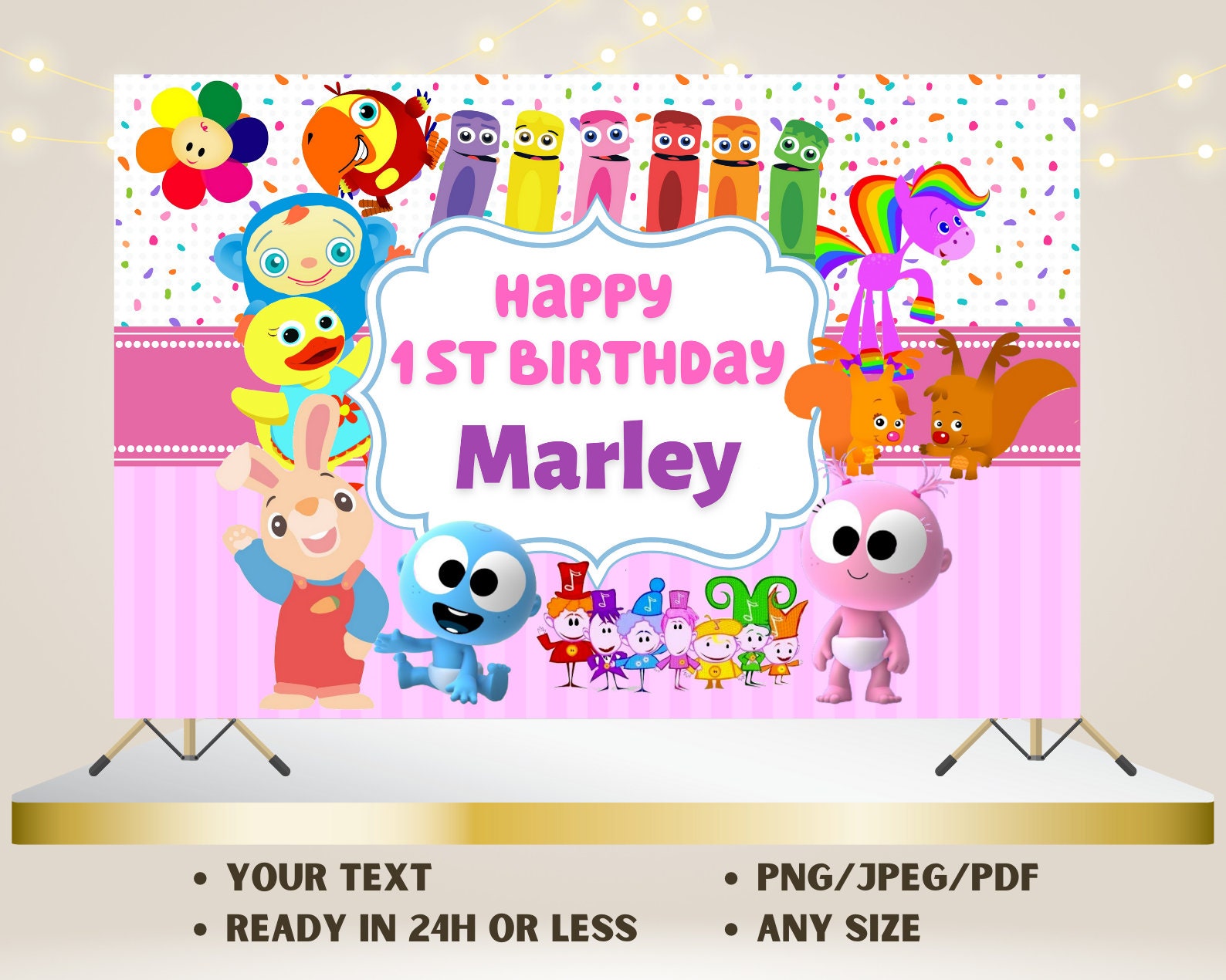 BABY FIRST TV Digital Printable Backdrop Banner Design - Etsy