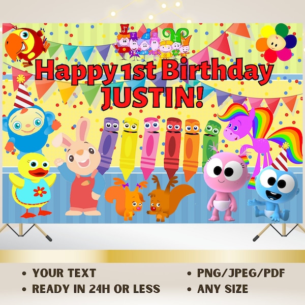 Baby First Tv Birthday Banner - Etsy