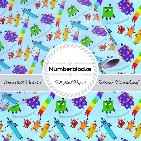 NUMBERBLOCKS Digital Seamless Pattern Printable Fabric - Etsy