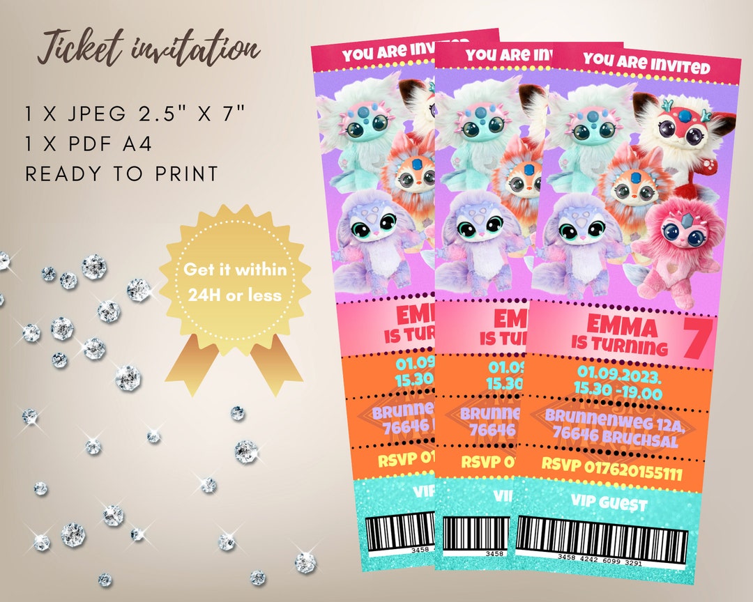 MAGIC MIXIES Ticket Invitation Digital Printable 1st Birthday Party You ...