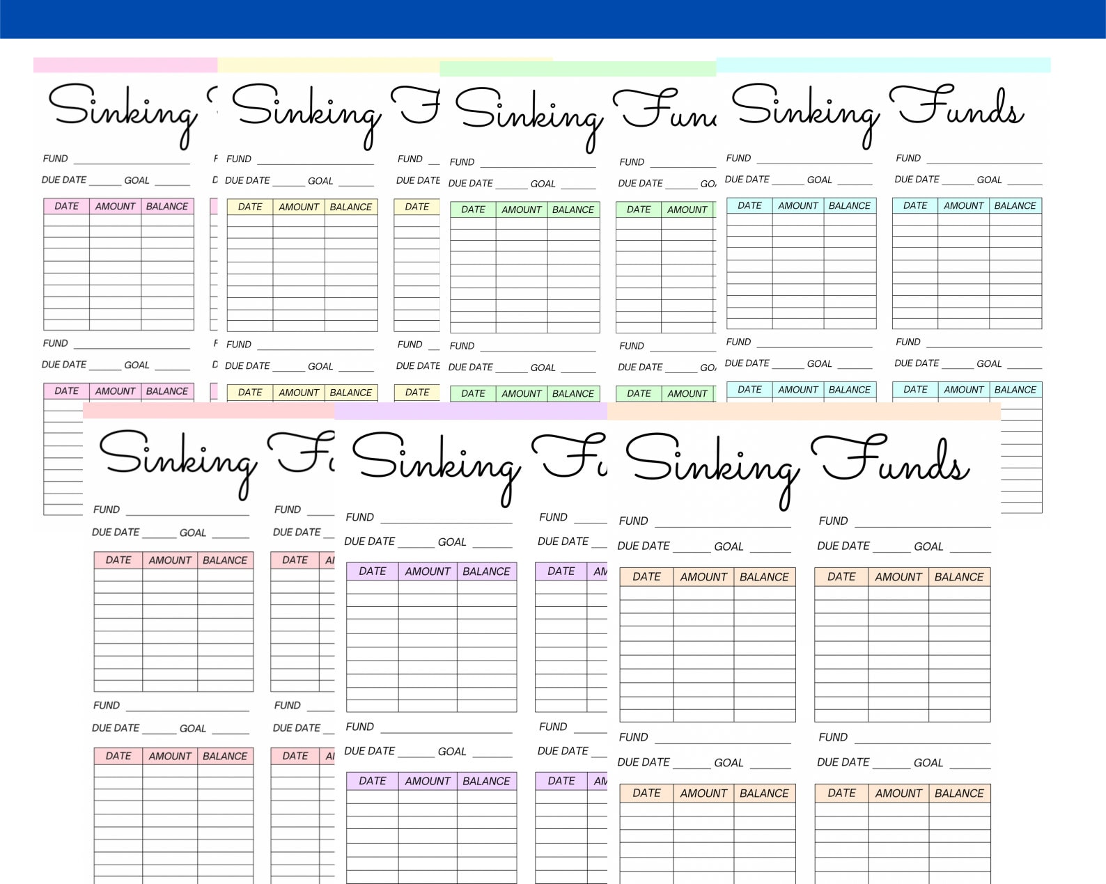 Printable Sinking Funds Tracker A4 A5 Letter Size Half | Etsy Ireland