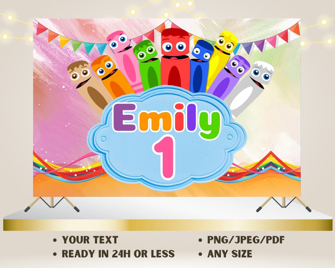 COLOR CREW Digital Printable Backdrop Design Educational Birthday Party ...