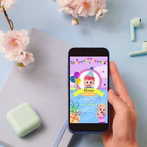3in1 BEBEFINN Birthday Invitation Canva Templates Instant Download ...