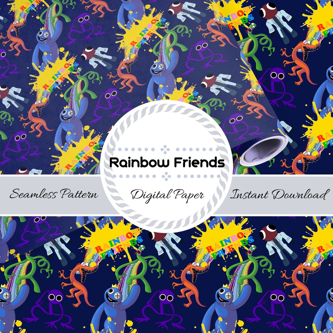 RAINBOW FRIENDS Digital Seamless Pattern Printable Fabric Birthday ...