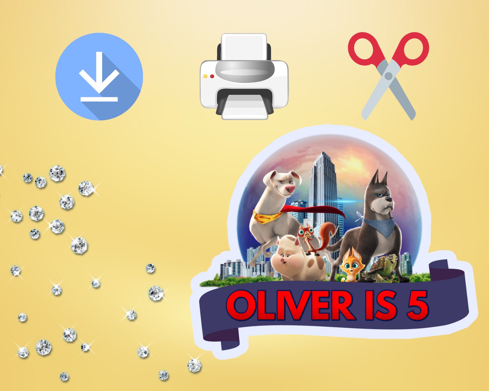 LEAGUE of SUPER PETS Digital Printable Cake Topper Design - Etsy