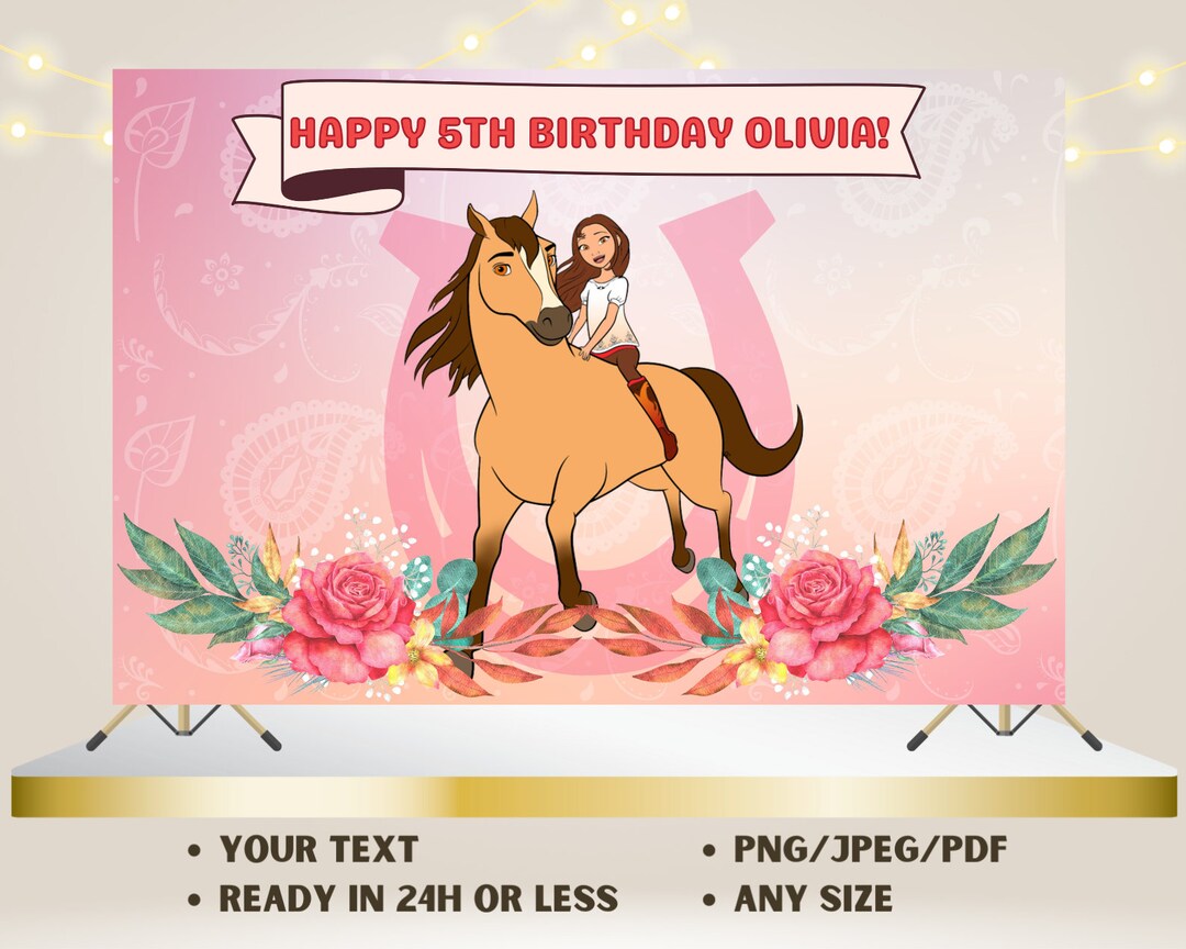 SPIRIT RIDING Digital Printable Backdrop Design Birthday Party Poster ...