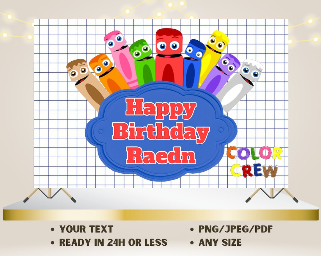 Digital Printable COLOR CREW Backdrop Banner Design Birthday Party ...
