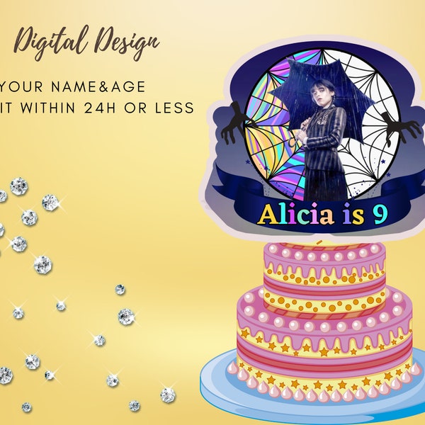 Wednesday Addams Cake Topper Printable - Etsy