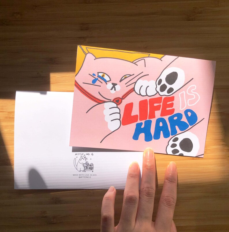 Life is Hard, Handmade Card, One of a Kind, Encouragement, Birthday ...