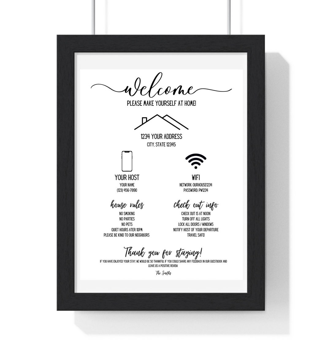 Welcome Sign for Rental Property | Airbnb | Welcome Sign | Guest ...