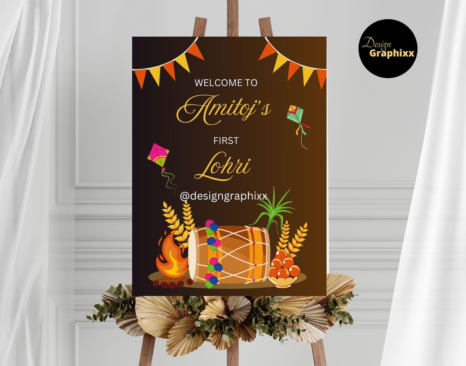 Lohri Party Welcome Sign | First Lohri Decoration Sign | Celebrate ...