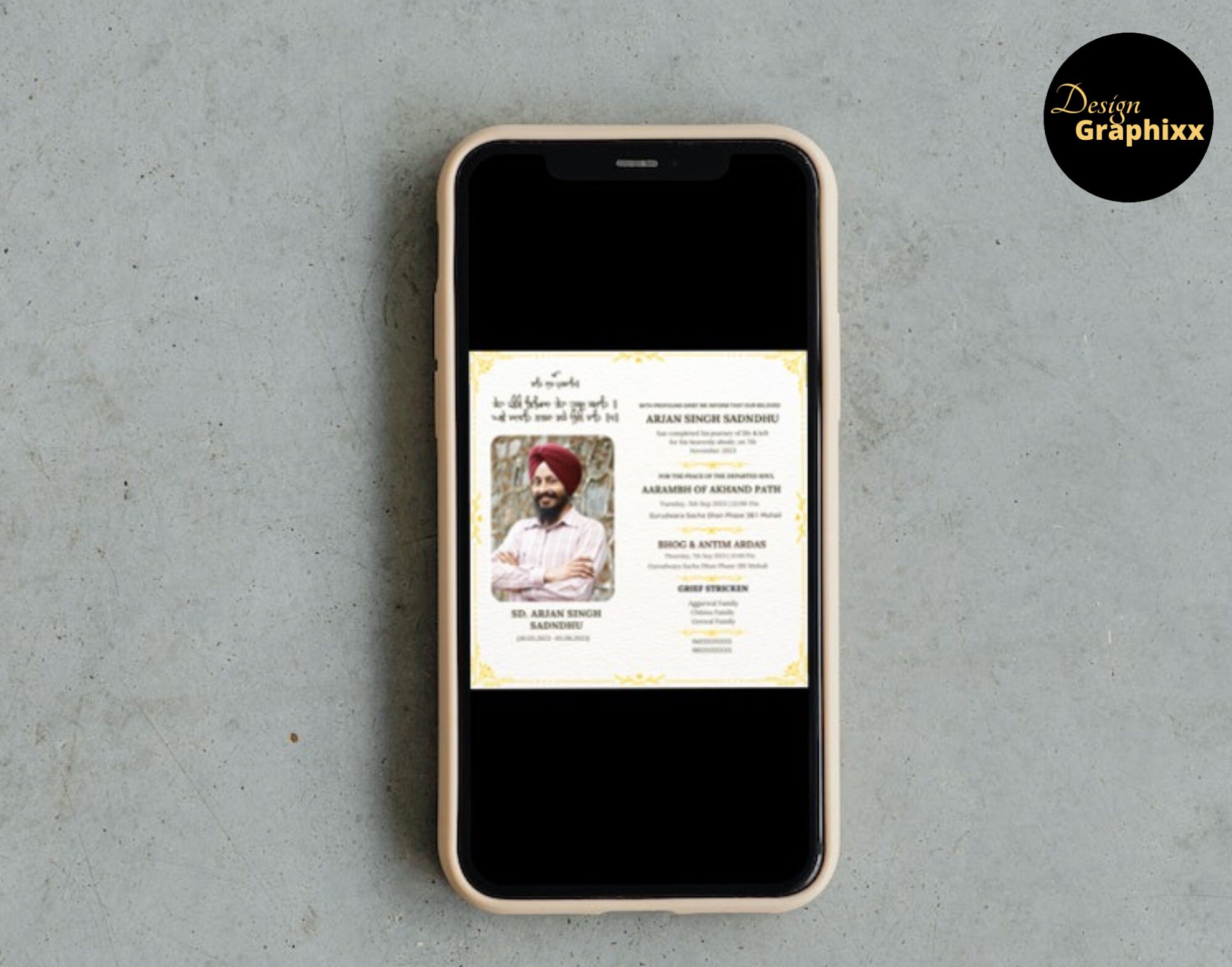 Hindu Sikh Funeral Invitation Template Death Ceremony Invitation Indian ...