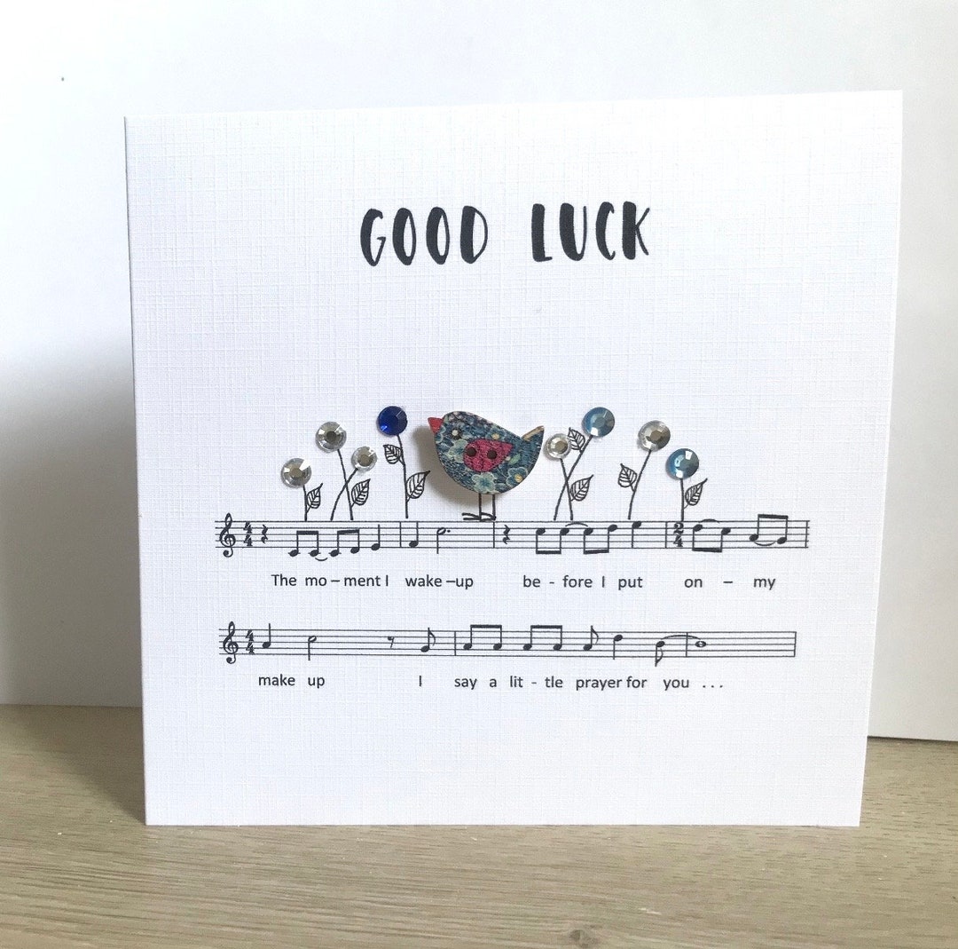 Good Luck Music Notes Card (personalisation Available) - Etsy UK