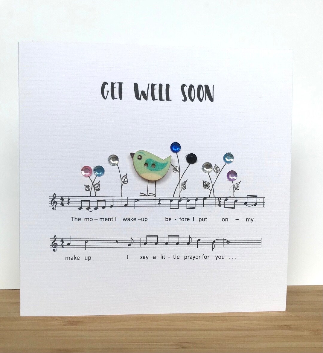 Get Well Soon Music Notes Card (personalisation Available) - Etsy UK