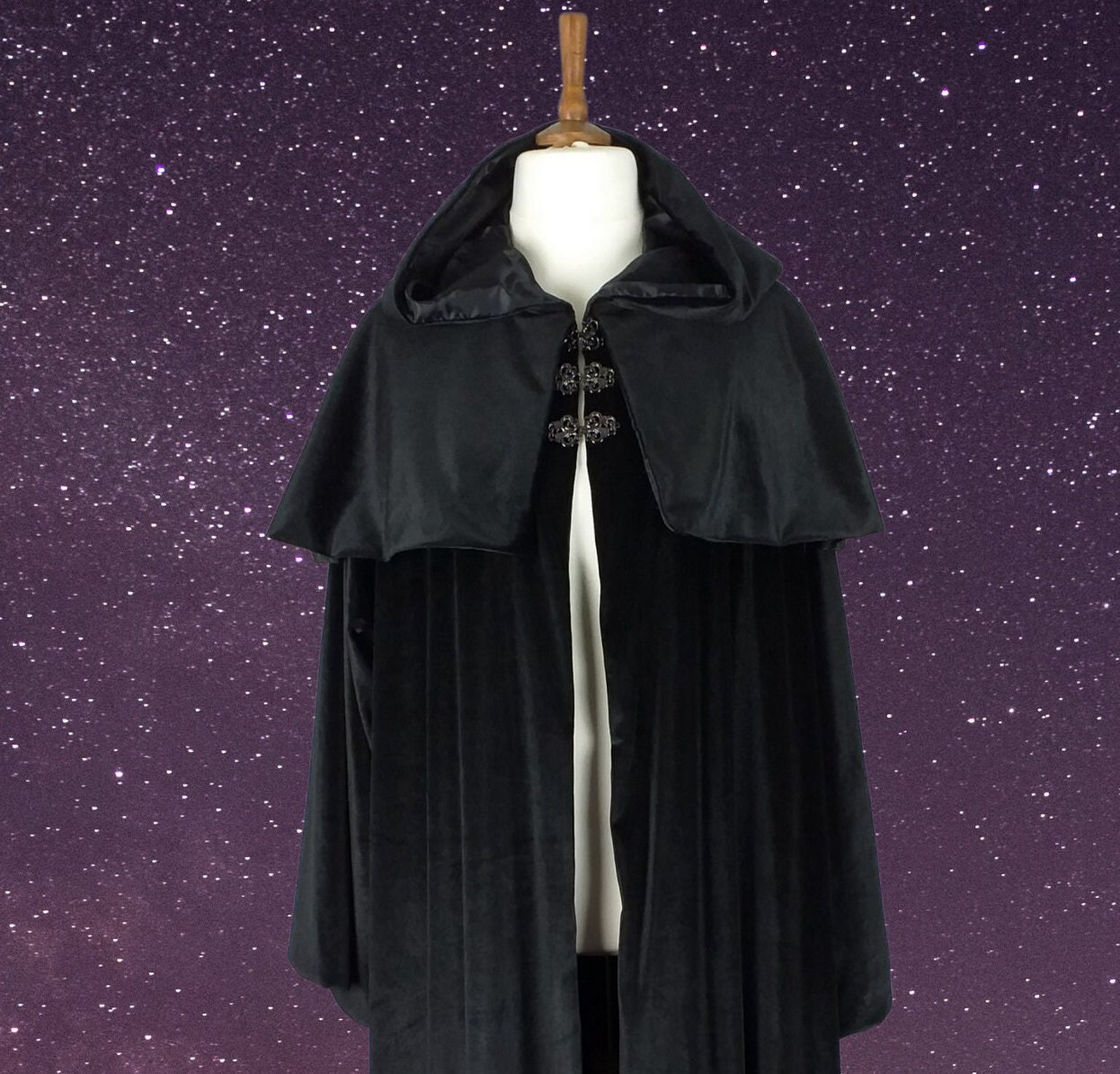 VELVET CLOAK With Shoulder Cape Hood & Sleeves Purple Velvet - Etsy UK