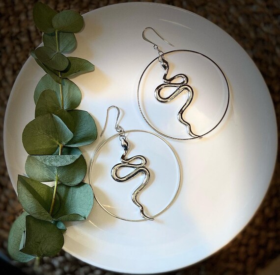 Snake Hoop Earrings - Etsy