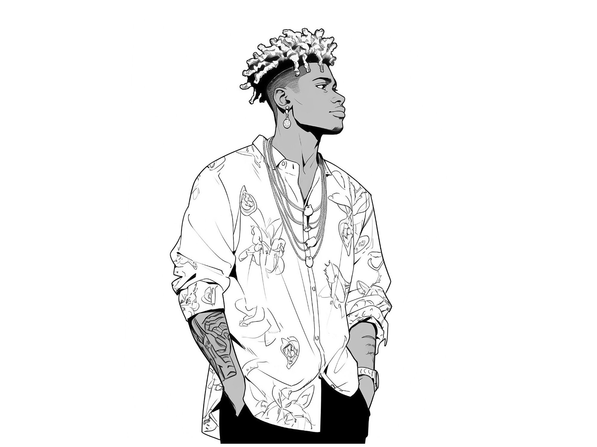 Melanin-magic Coloring Pages, Instant Download, Coloring Page Printable ...