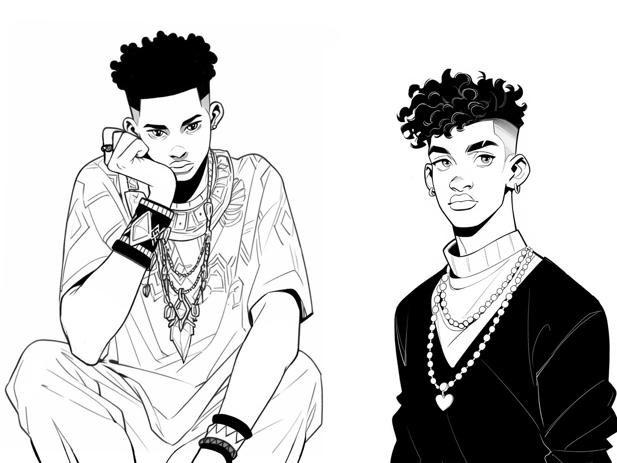 Melanin-magic Coloring Pages, Instant Download, Coloring Page Printable ...