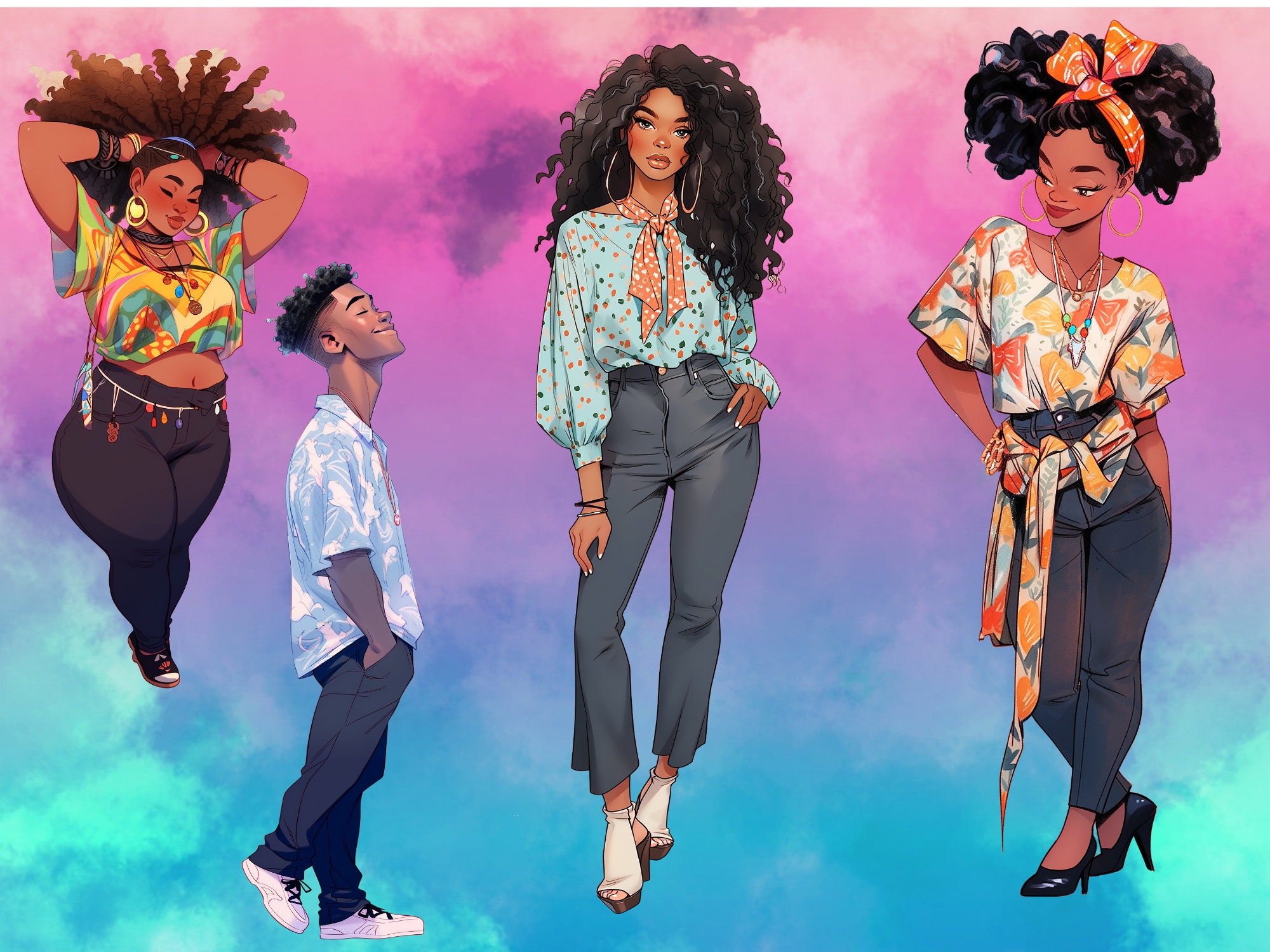 Melanin Magic Coloring Book: Diverse Portraits, Relaxation (PDF ...