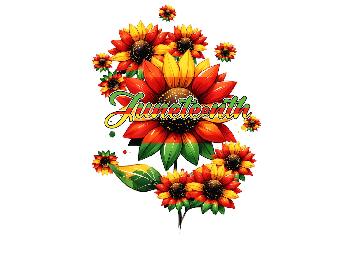 Juneteenth Flower PNG: African American Pride Decor (digital Download ...