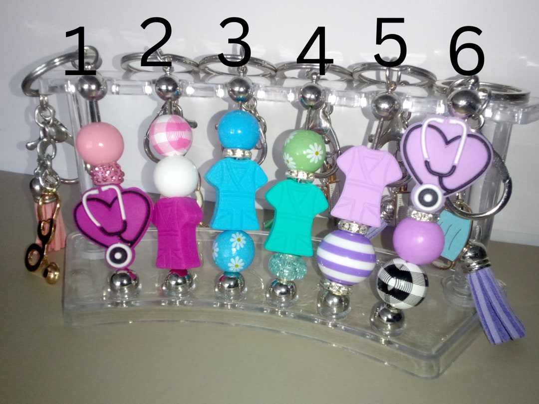 Medical Theme Keychain, Unique Gifts, Custom Keychains, Handmade Beaded ...