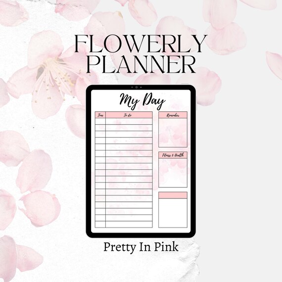 Flowerly Planner Daily Planner Pink Flowers Schedule Planning - Etsy