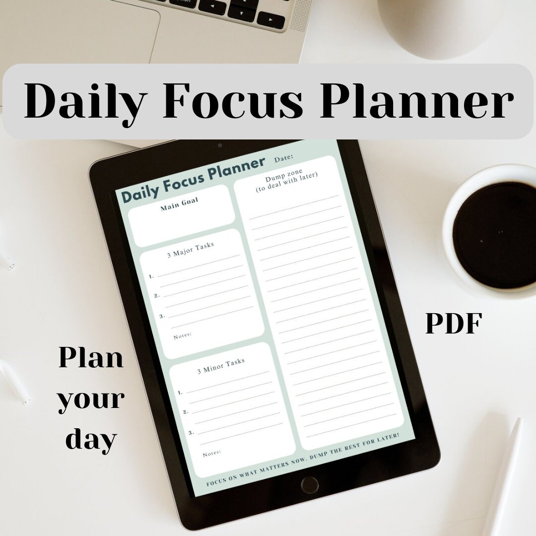 Daily Focus Planner | Plan Your Day | Time Management - Etsy