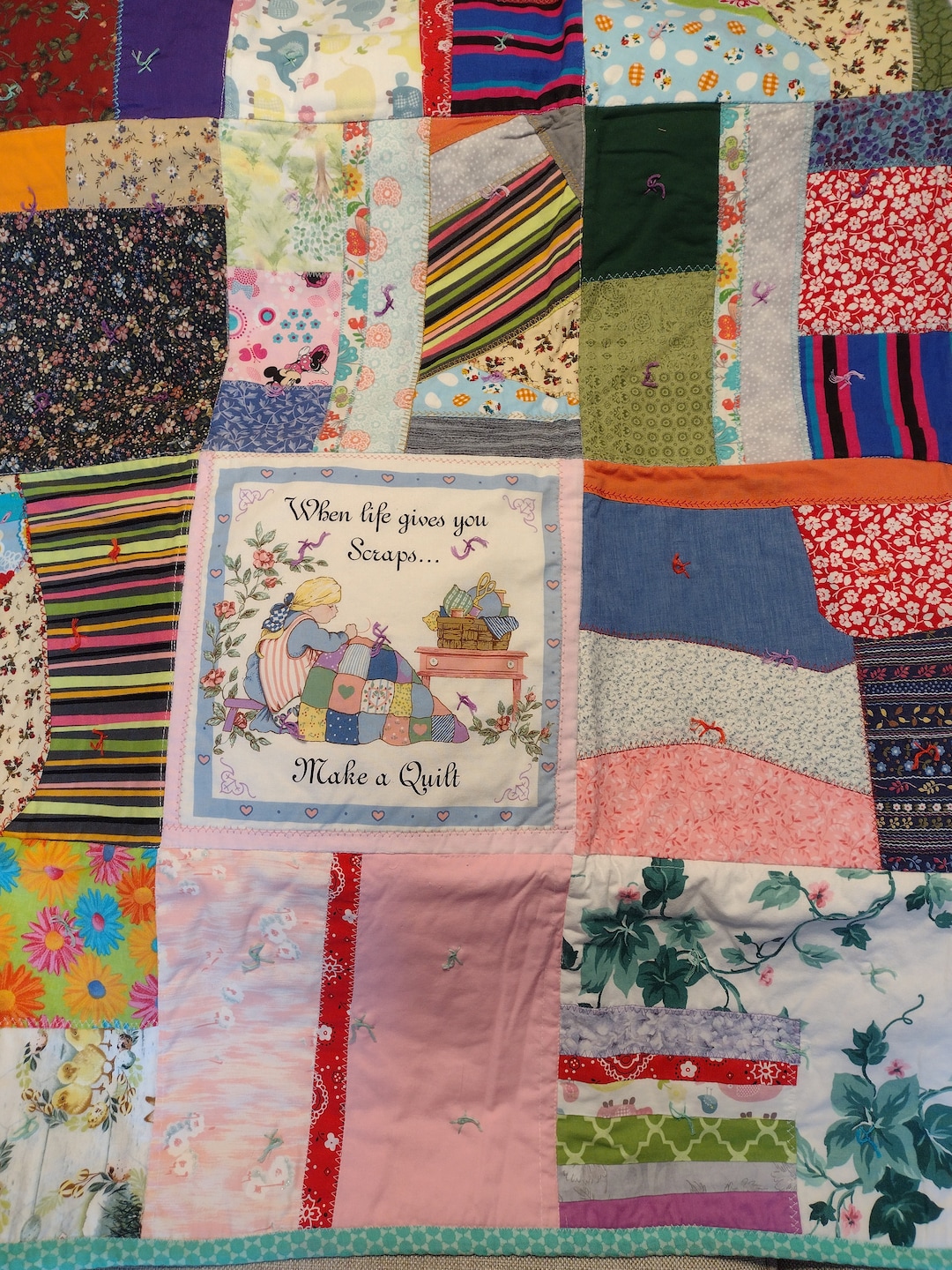 Patchwork Crazy "scraps" Quilt - Etsy