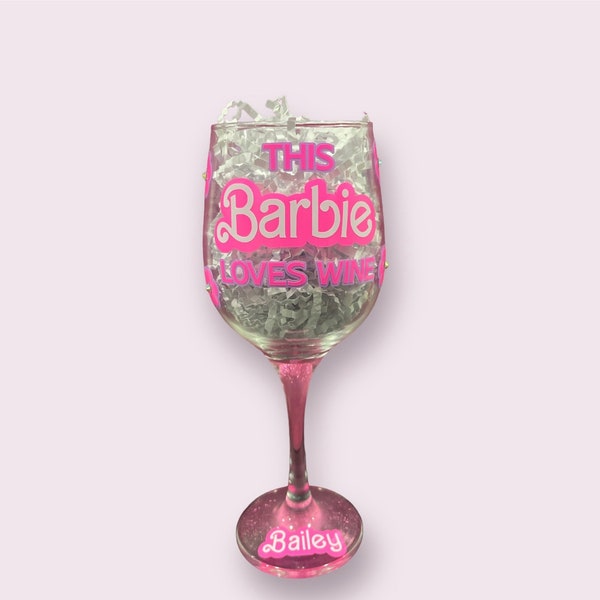 Barbie Wine Glass - Etsy