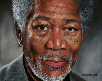 Drawing Morgan Freeman - Etsy