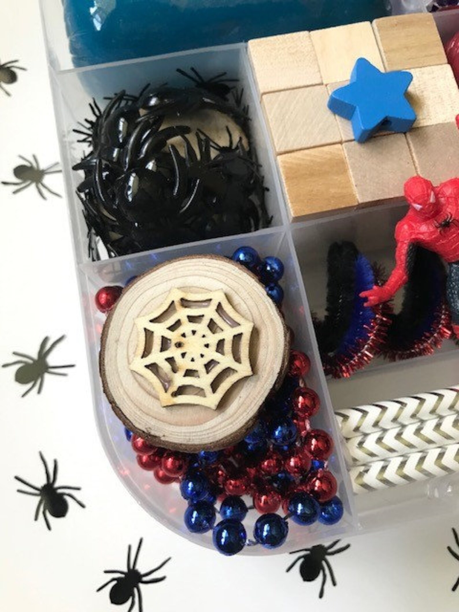 Spiderman Sensory Playdough Kit: Kinetic Sand, Figurines, Homemade ...