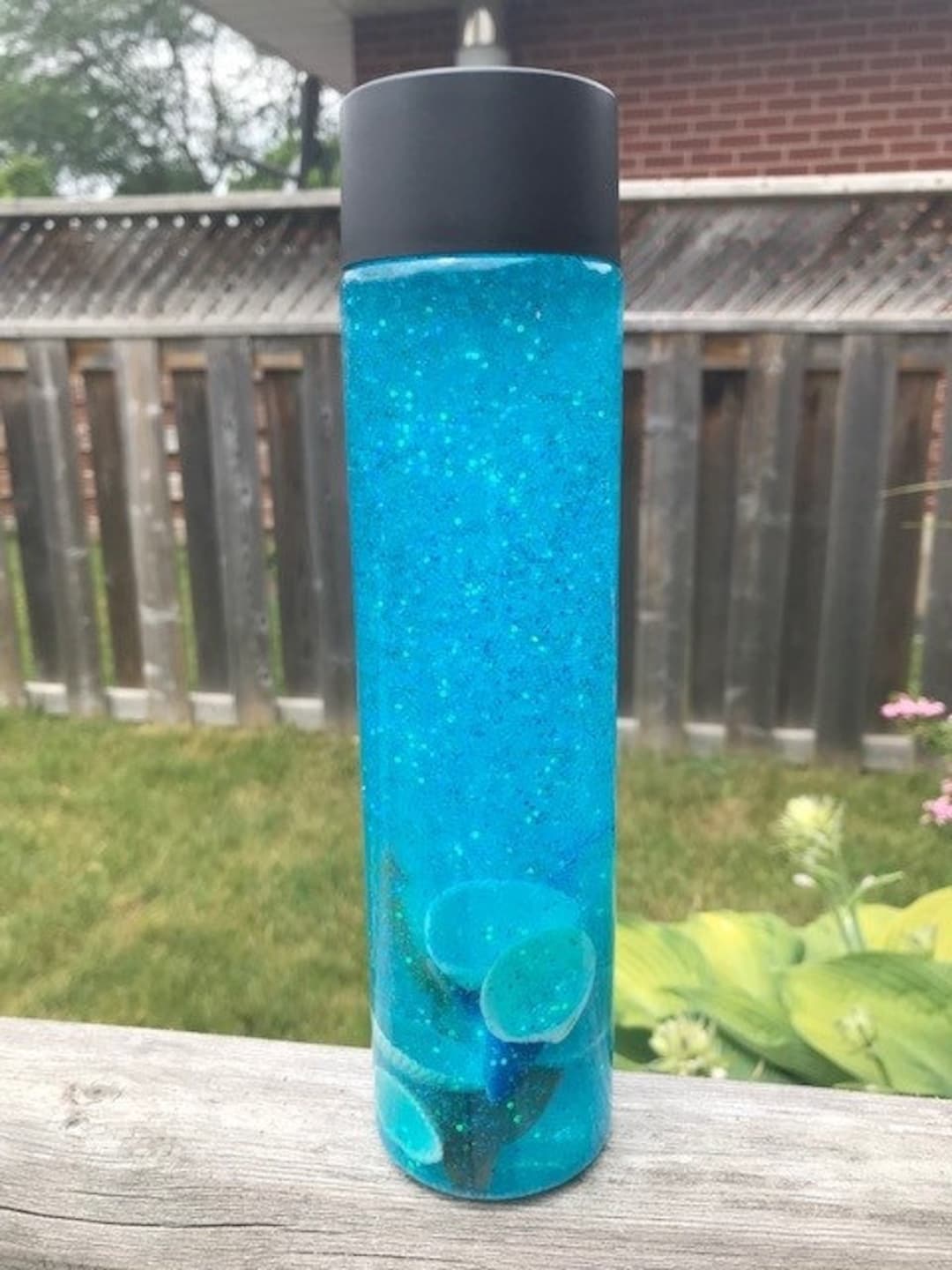 Ocean Sensory Bottle Glitter Blue Water Calming Seashells Ocean Animals ...