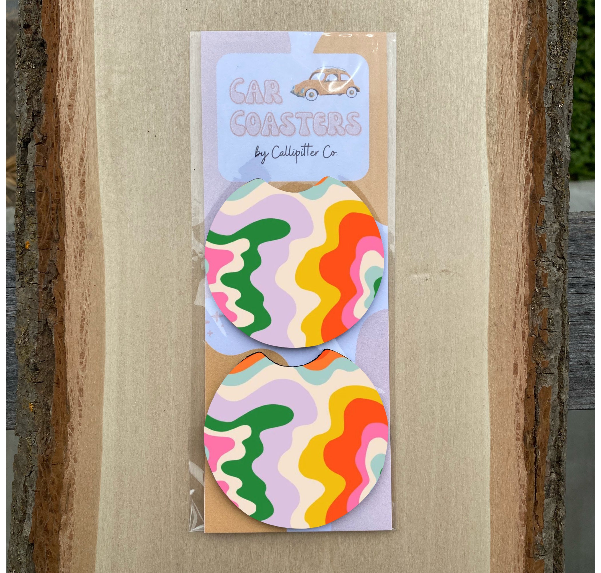 Groovy Car Accessories Retro Swirl Car Coasters Set of 2 Car - Etsy