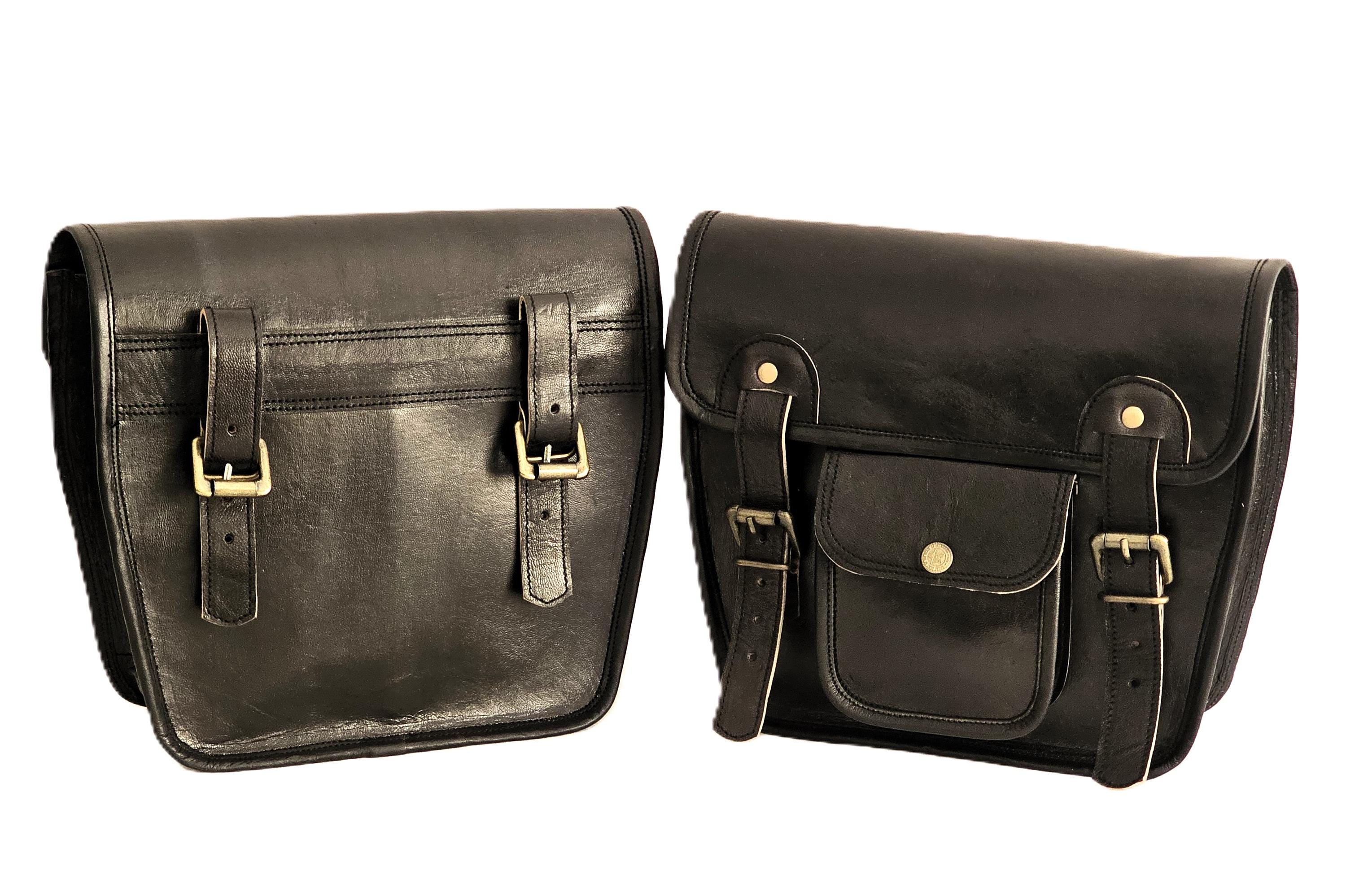 Leather Motorcycle Saddle Bags: Side Panniers, Tool Bag Option - Etsy