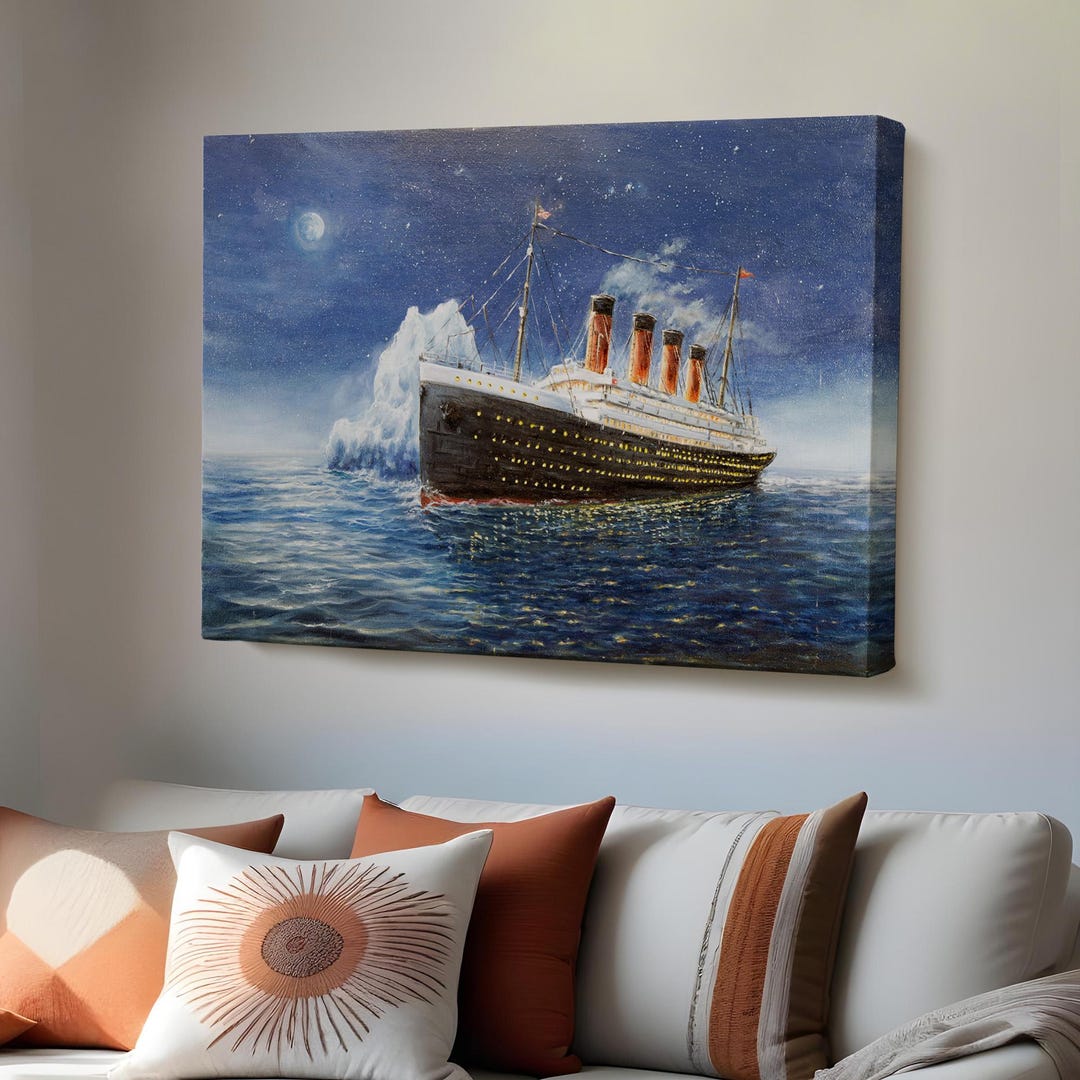 Titanic Night View Wall Art, Home Decor Canvas, Modern Canvas Wall ...