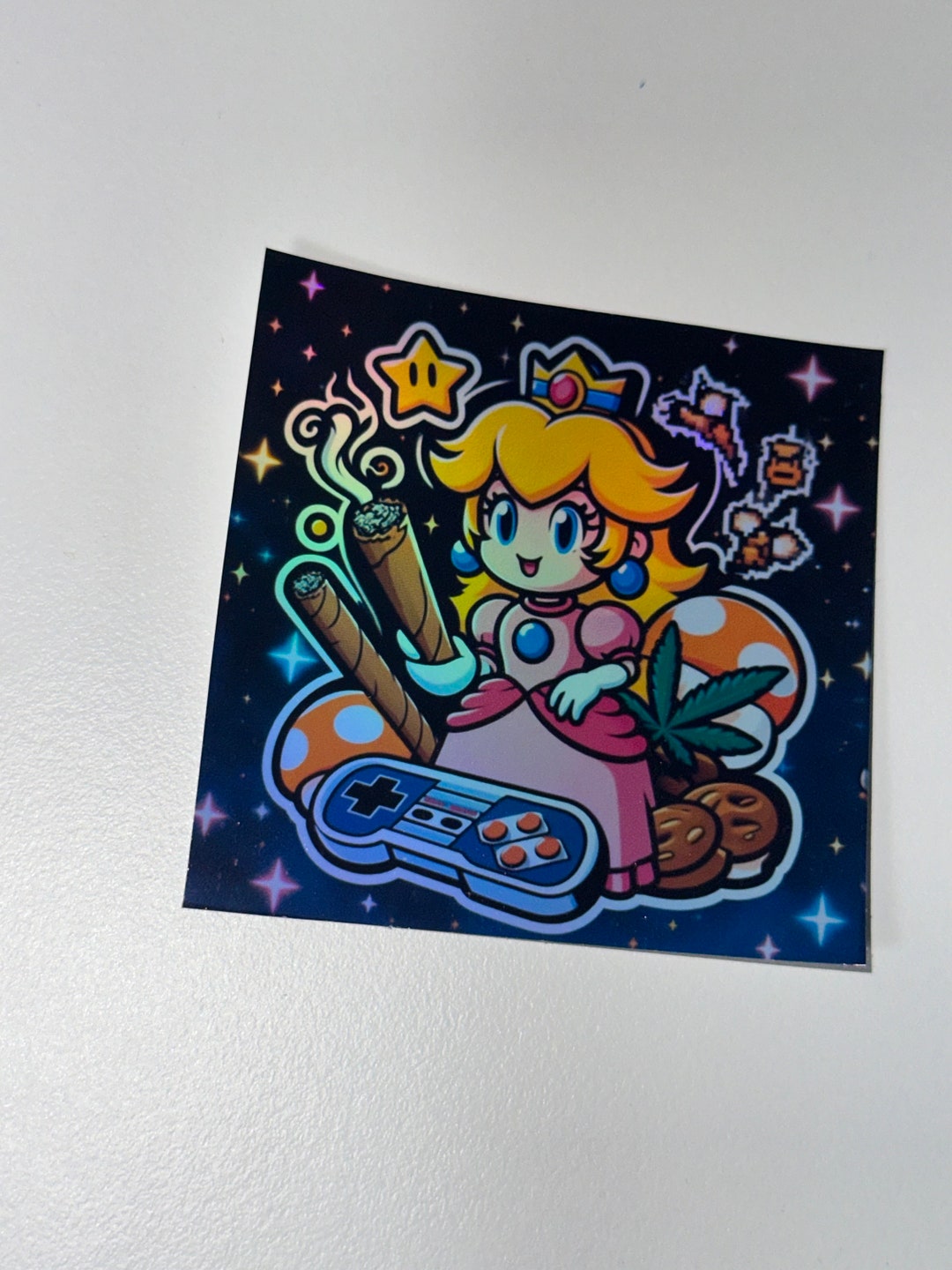 Princess Peach Stoner Sticker 3x3 Square Shape Sticker Good Quality ...