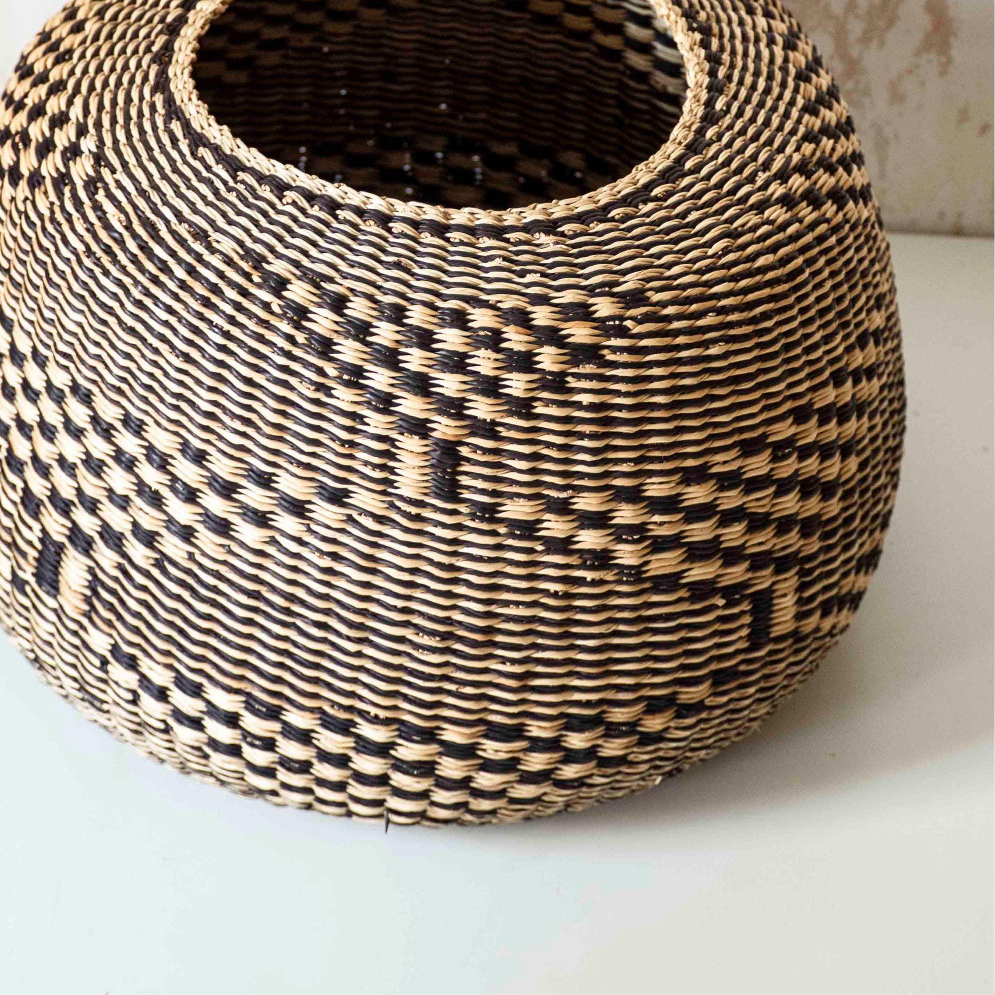 Handwoven Aduko Black Pattern Floor Decorative Storage Basket - Etsy