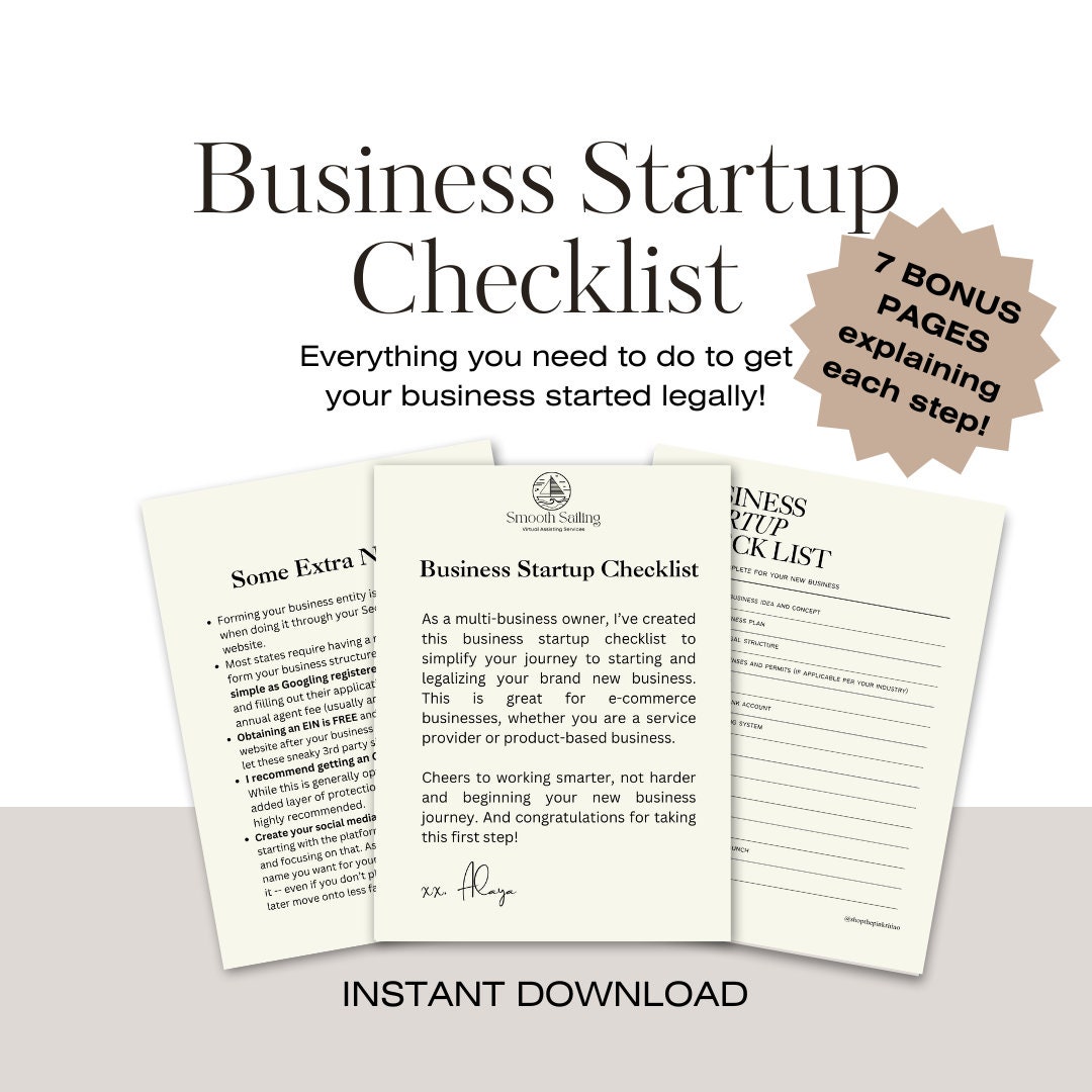 Business Startup Checklist, How to Start a Business, Business Launch ...