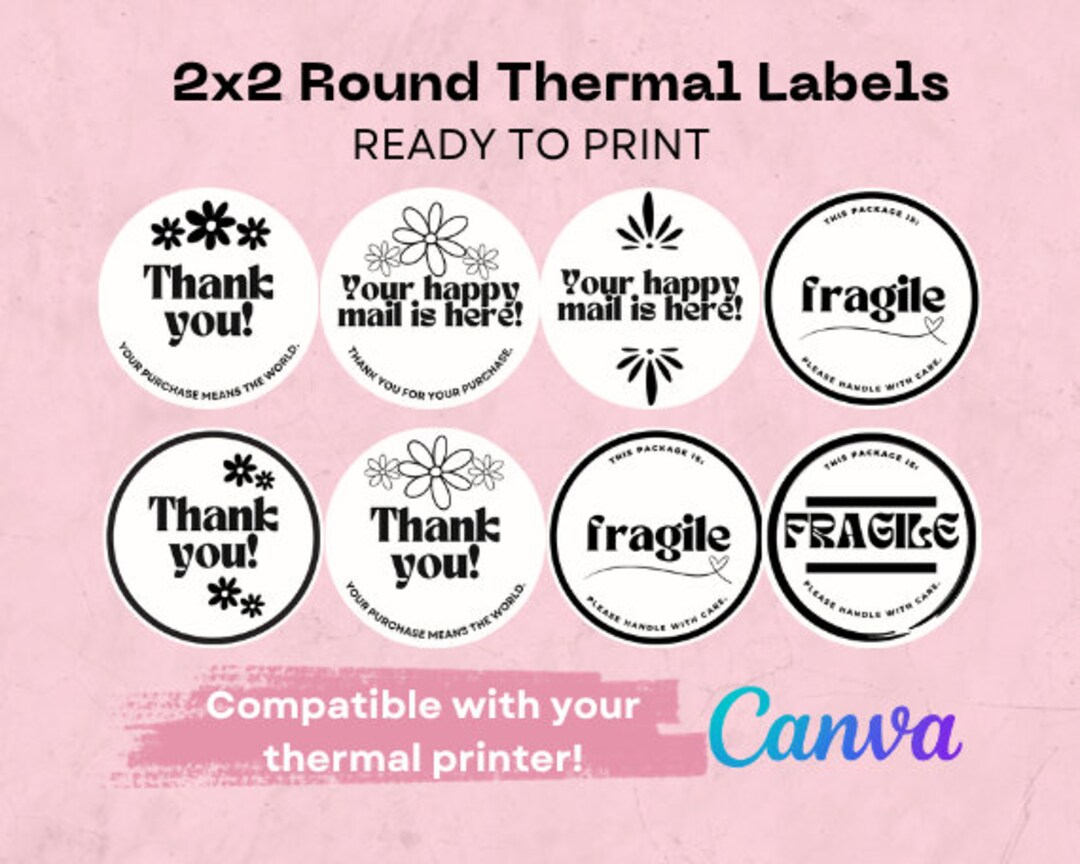 Minimalist Thermal Round Labels for Small Business Owners, Packaging ...