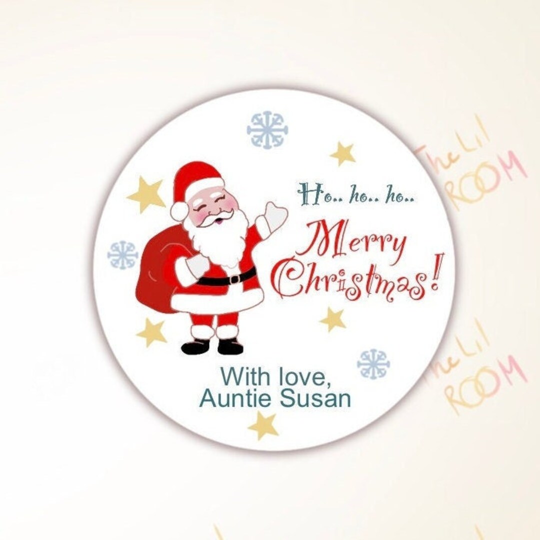 Personalised Santa Stickers, Santa Labels, Christmas Stickers, North ...