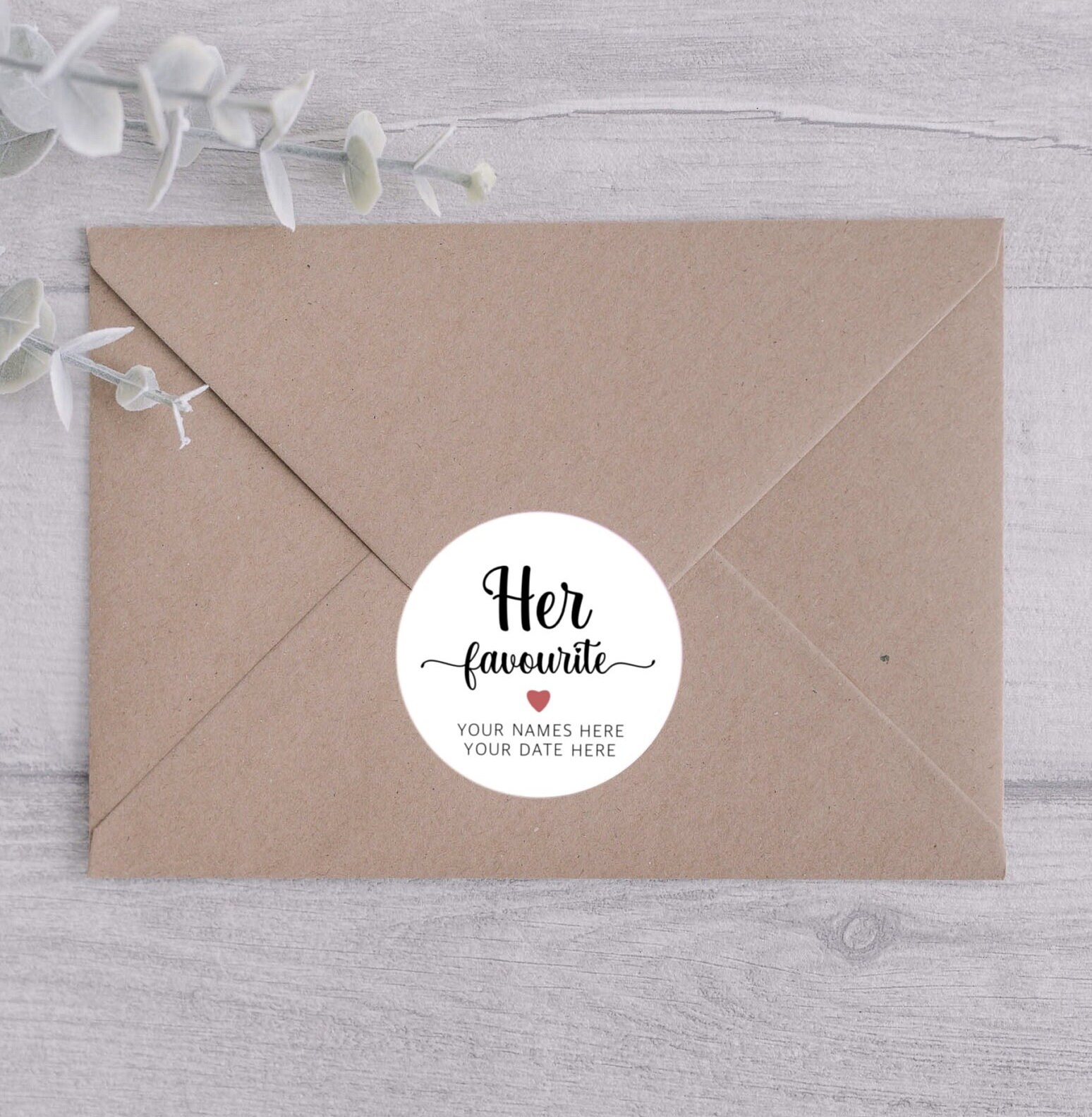 Our | Her | His Favourite Thank You Personalised Wedding Stickers ...