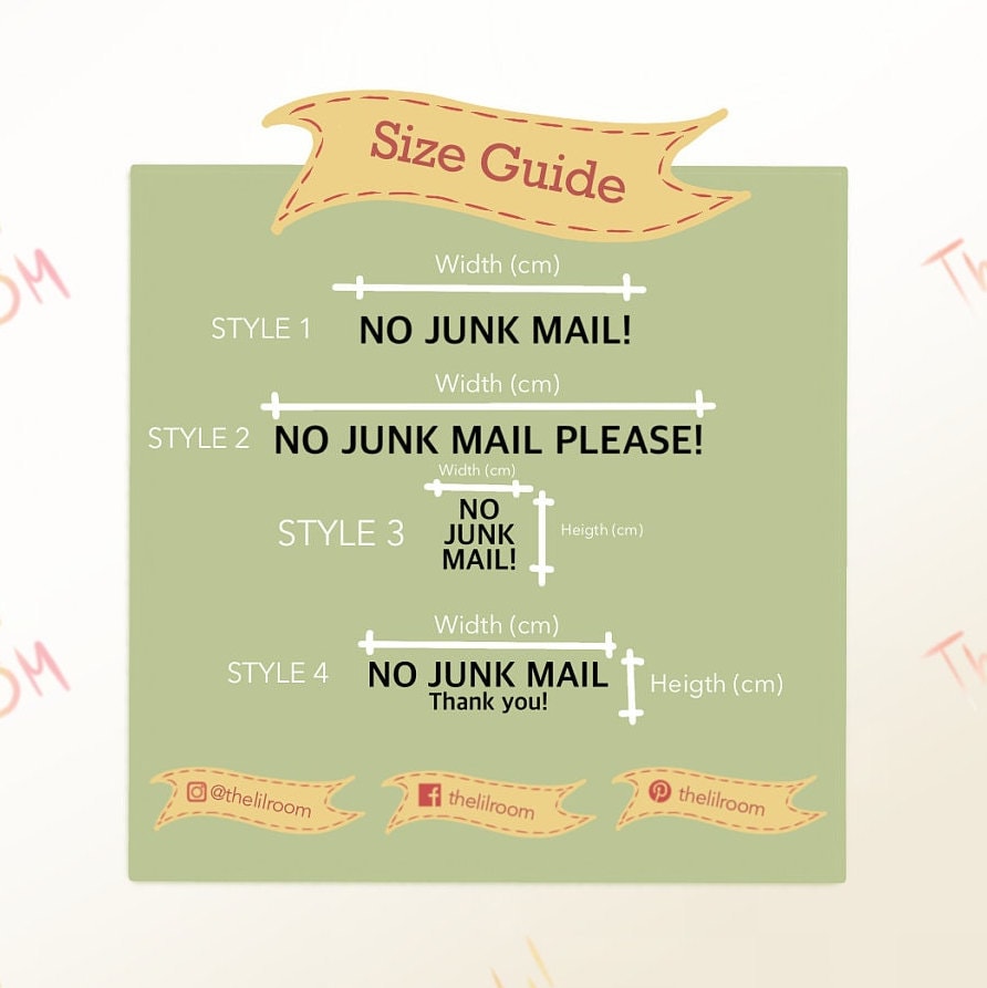 Custom No Junk Mail Sticker Letterbox Sticker Label Mailbox - Etsy ...
